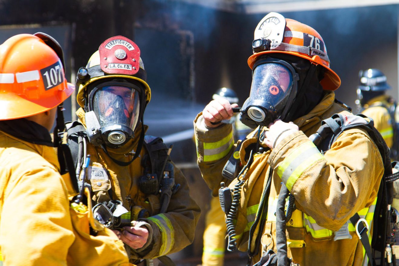 Local fire departments conduct house fire training