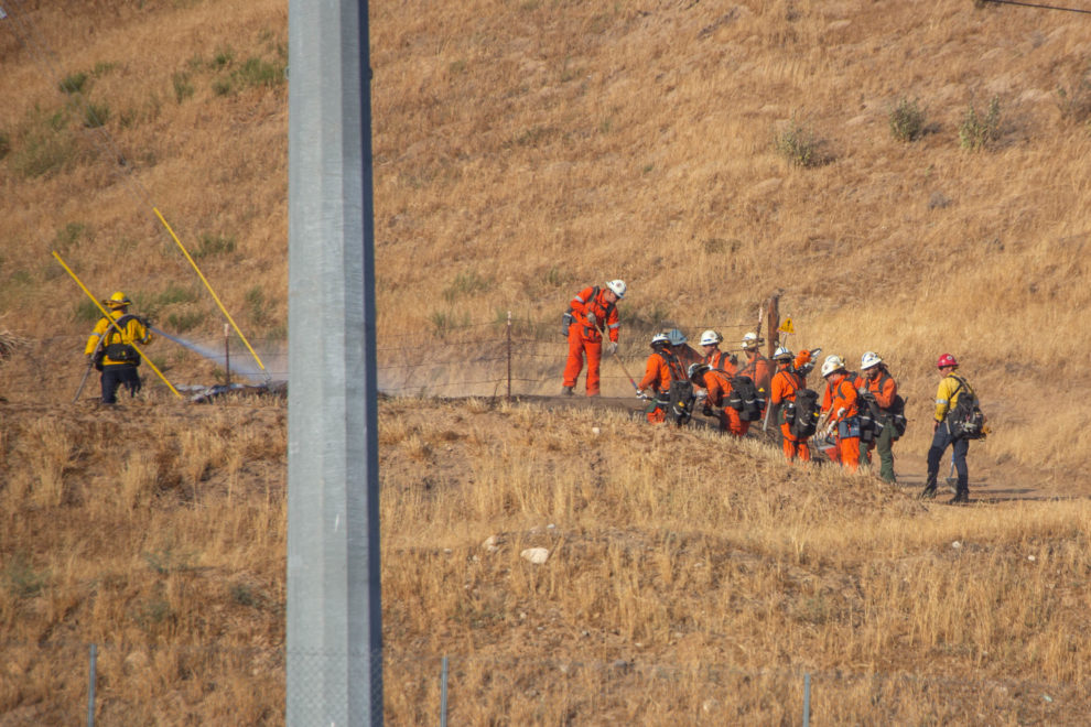 Brush fire breaks out near Pitchess jail, burns one acre