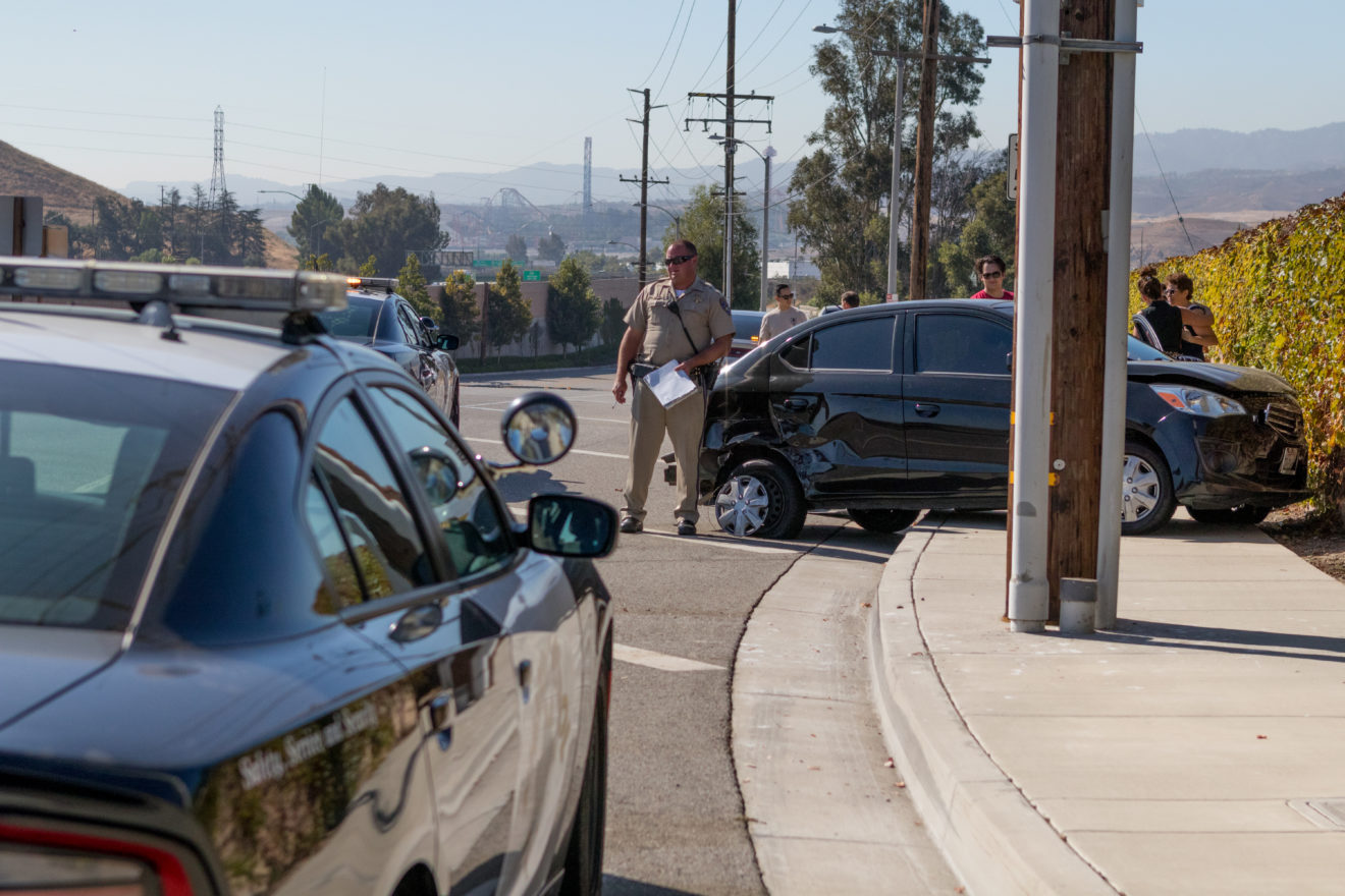 LAPD crash at Castaic traffic circle