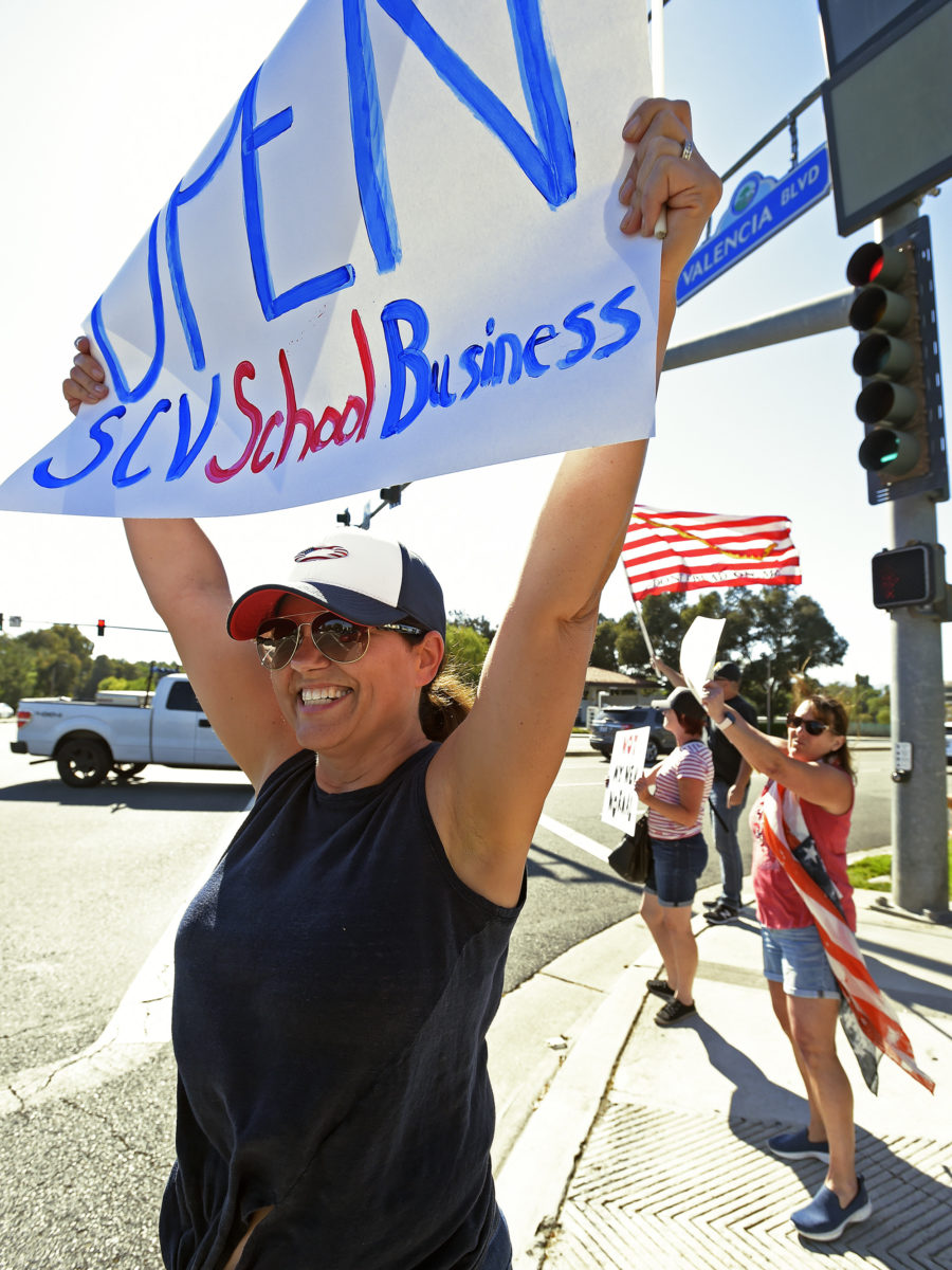 More than 100 gather for ‘Reopen Santa Clarita’ rally