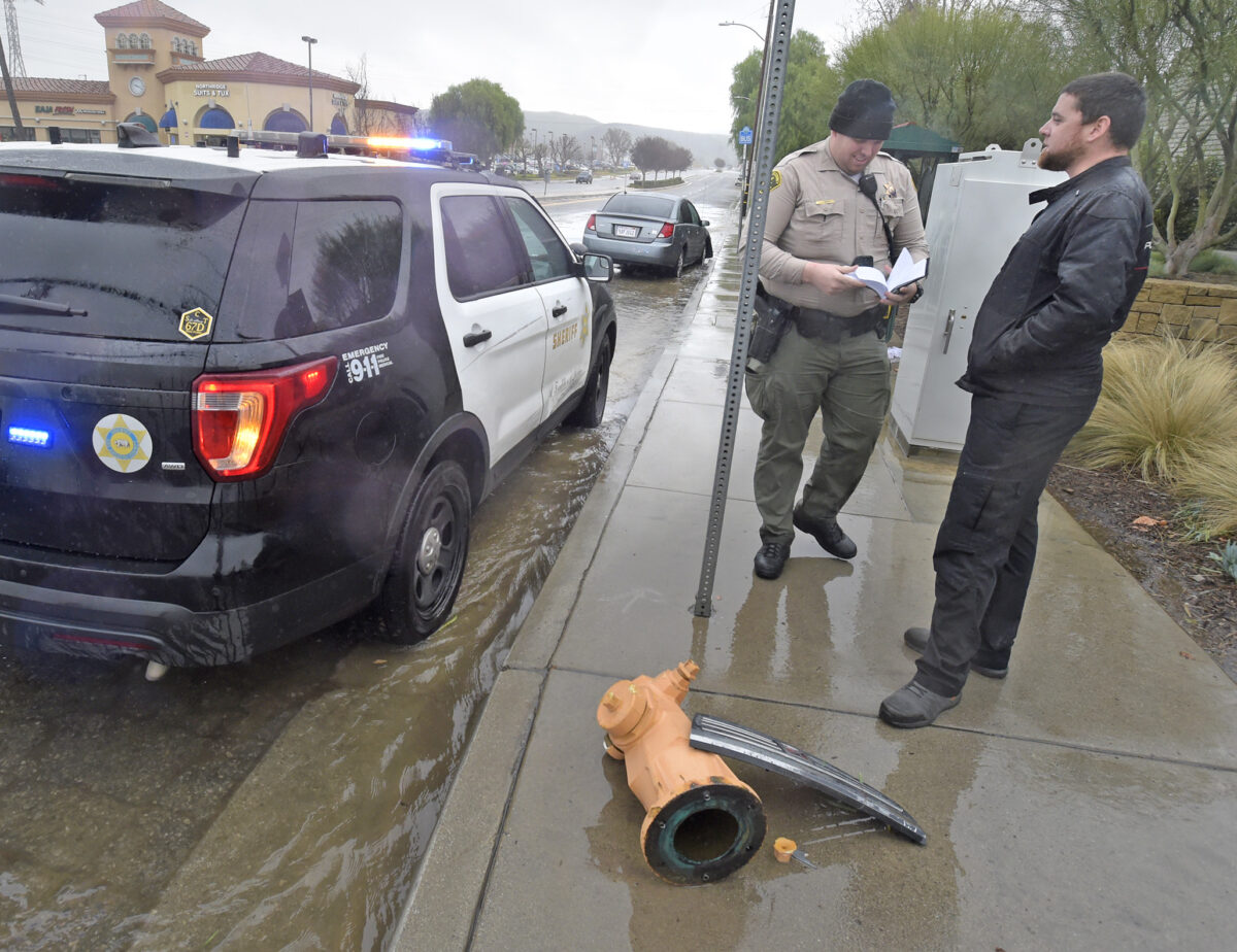 Vehicle collides into fire hydrant