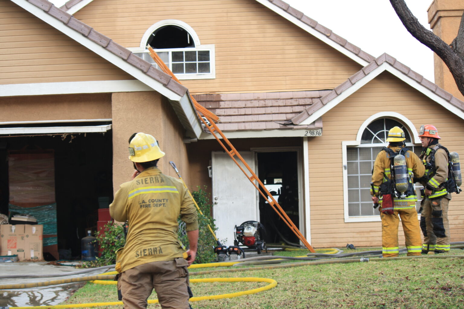Attic fire prompts large response