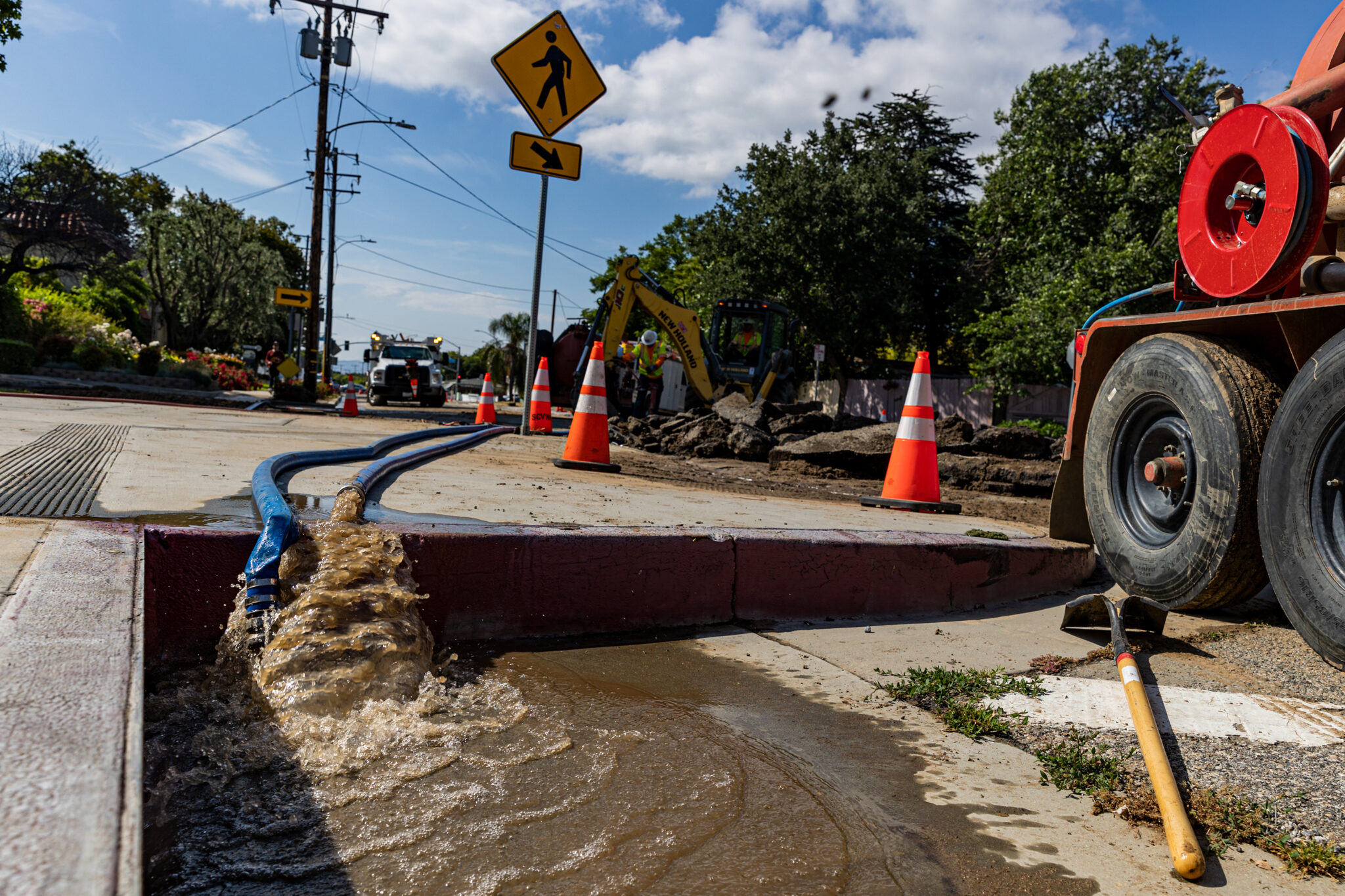 VIDEO: Water line break leaves Newhall residents, DMV without water