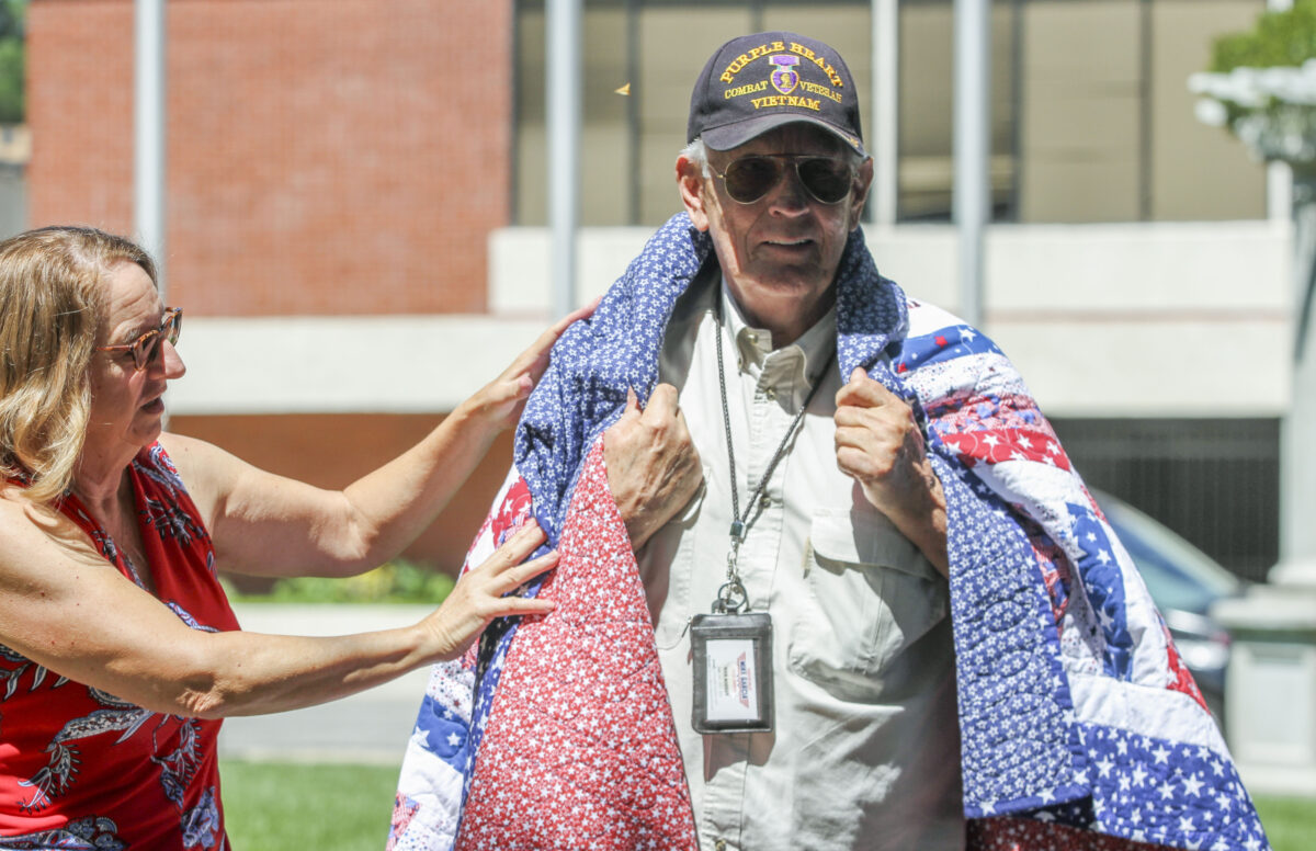 Veteran Rick Barker honored for service with Quilt of Valor