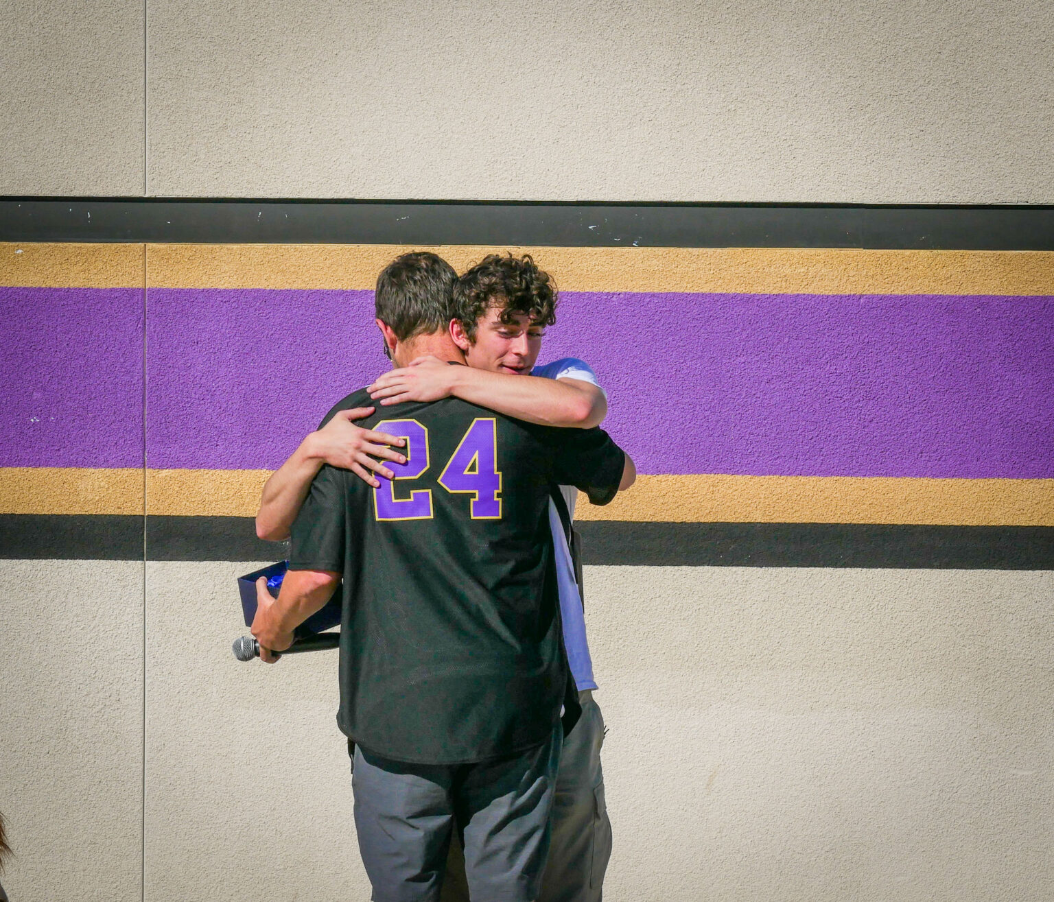 Teacher of the year rally organized by son