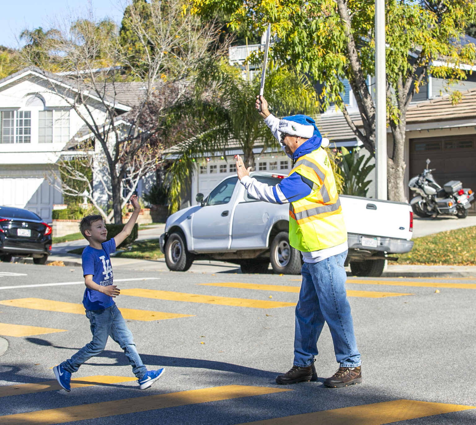 Hats, a mustache and kindness - the perfect recipe for a crossing guard