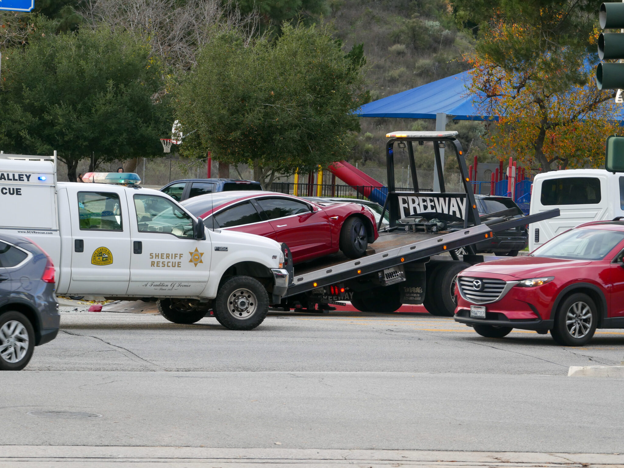 At least one transported following two-car collision