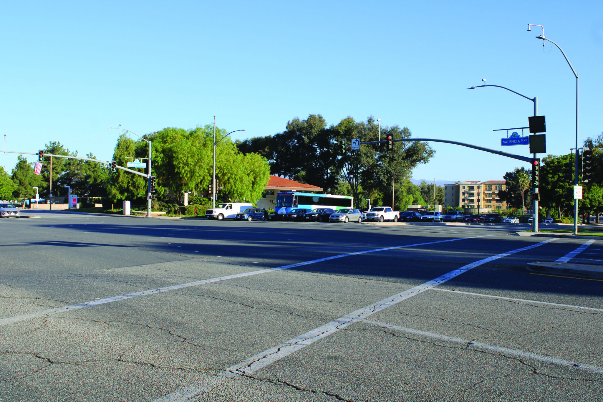 Traffic engineers make plans for mall entrance